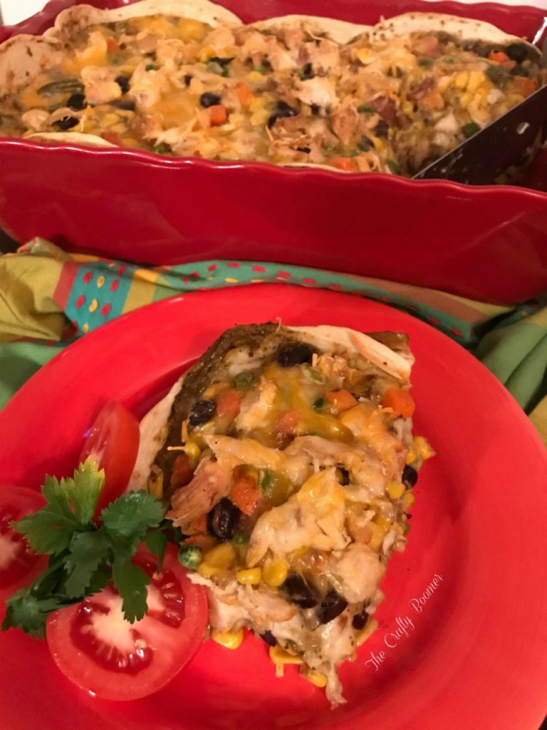 Mexican Layered Chicken Casserole · The Crafty Boomer